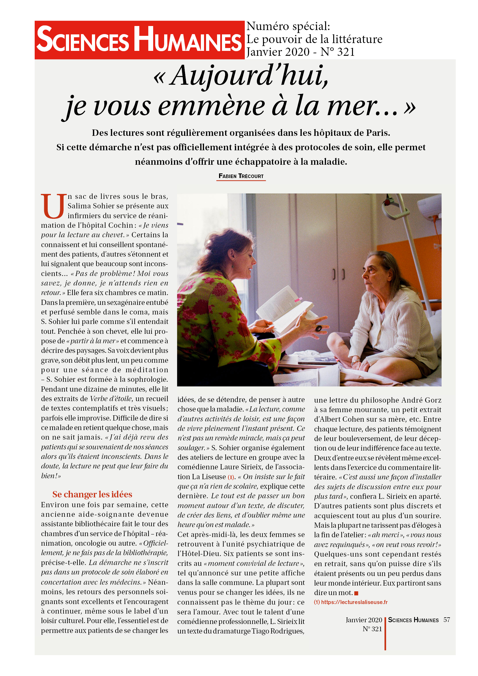 Article revue sciences humaines janvier 2020 - La Liseuse